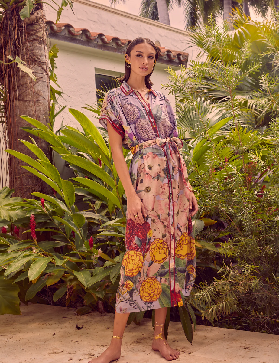 CAROLINA K KAFTAN VALERIE FLORAL LILAC XS-M – 180º Shop: tienda ...